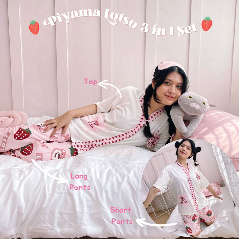 Jual Piyama Import Cotton Premium Panjang | Piyama Lotso | Shopee Indonesia