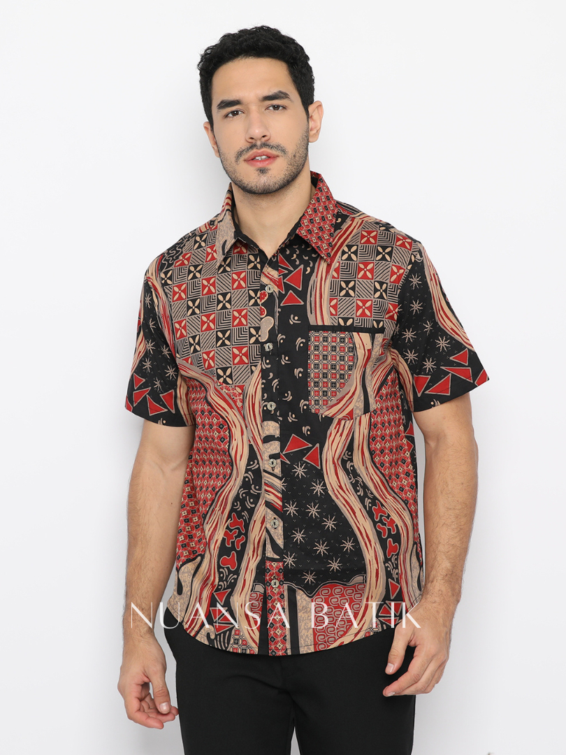 Jual Nuansa Batik Hem Batik Pria Lengan Pendek Bahan Katun Stretch ...