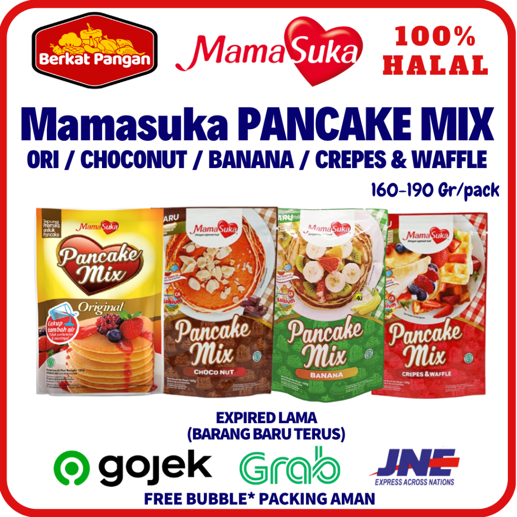 Jual MamaSuka - Pancake Mix Original / Banana / Choco Nut / Crepes & Waffle | Shopee Indonesia