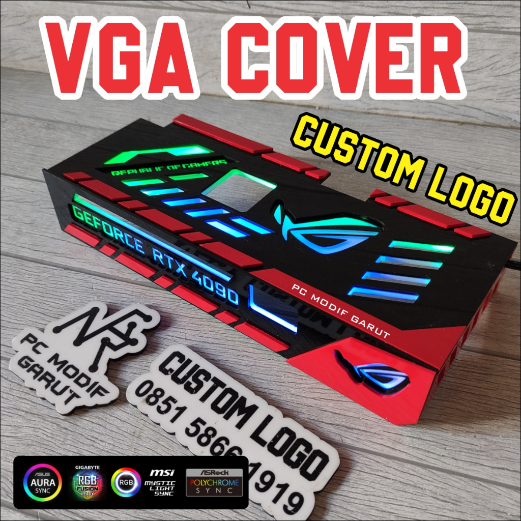 Jual COVER VGA CUSTOM LOGO LED RGB ROG EDITION | Shopee Indonesia