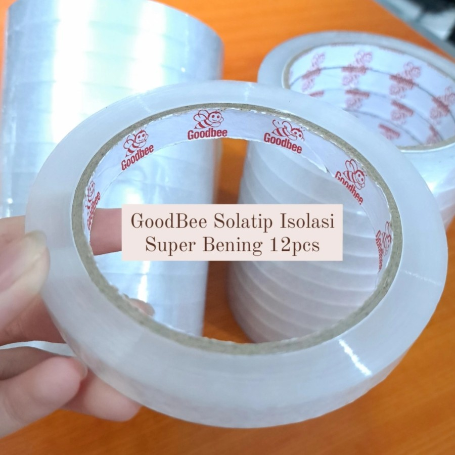 Jual Lakban Isolasi 12mm - 1/2 Inch - Selotip Super Bening 90 Yard ...