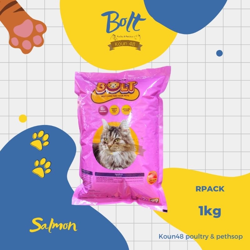 Jual Bolt Salmon 800gr Makanan Kucing Bolt Bulat 1kg | Shopee Indonesia