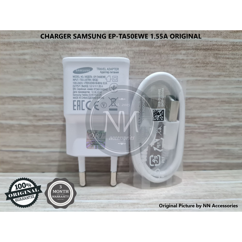 Jual TRAVEL ADAPTER CHARGER SAMSUNG 1.55A EP-TA50EWE GALAXY J1 J2 J3 J4 ...