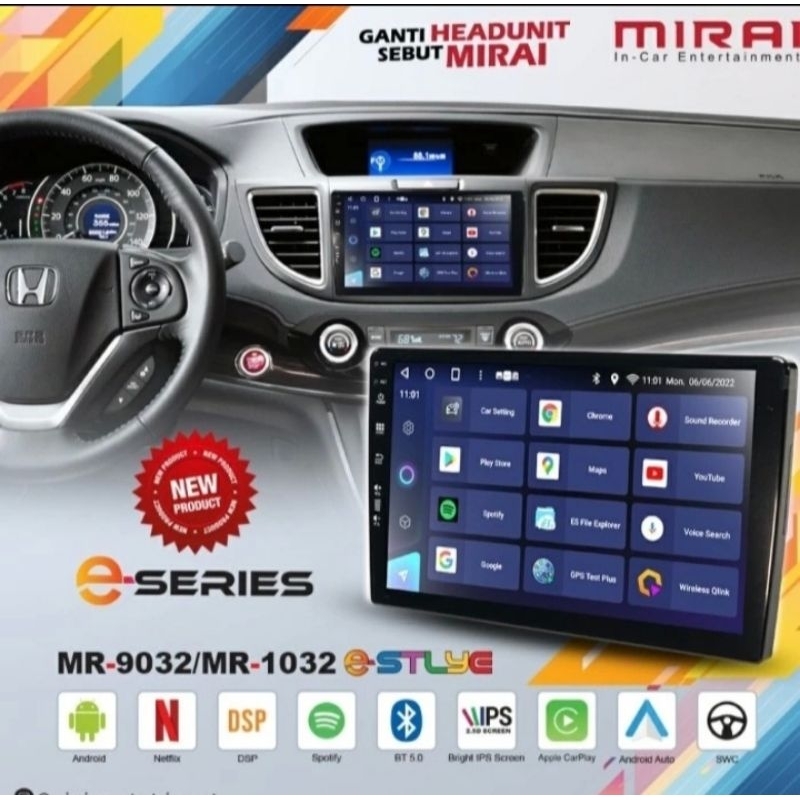 Jual Head unit Android Mirai Mr-9032 e-style II Ram 2 64gb DSP 16 band equaliser | Shopee Indonesia