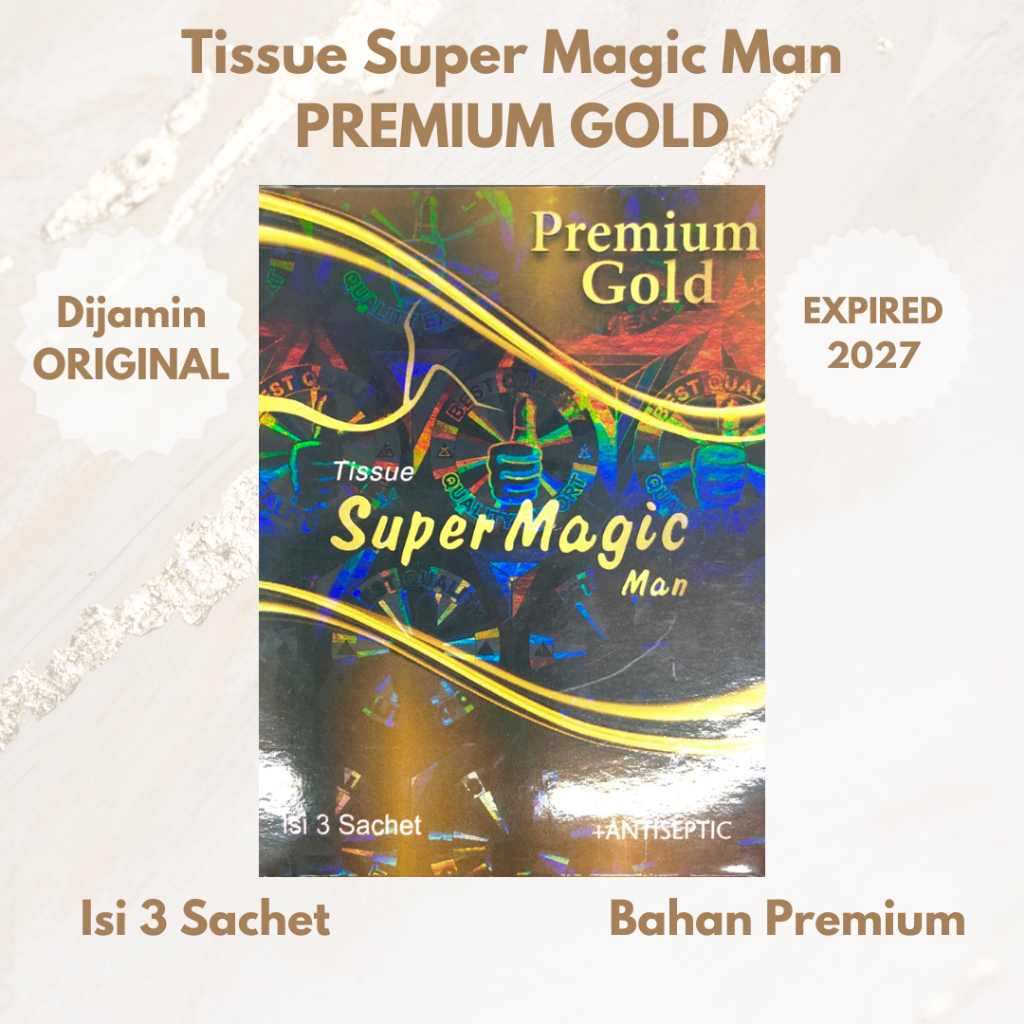 Jual Tissue / Tisu Super Magic Man Premium Gold Isi 3 Sachet Tisue ...