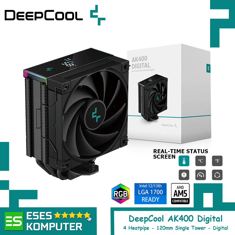 Jual DeepCool AK400 Digital ARGB | 120MM AIR CPU Cooler HSF Intel/AMD ...
