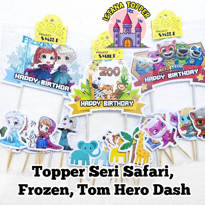 Jual Topper Cake BESAR Tema Safari, Frozen, TOM Hero Dash / Topper ...