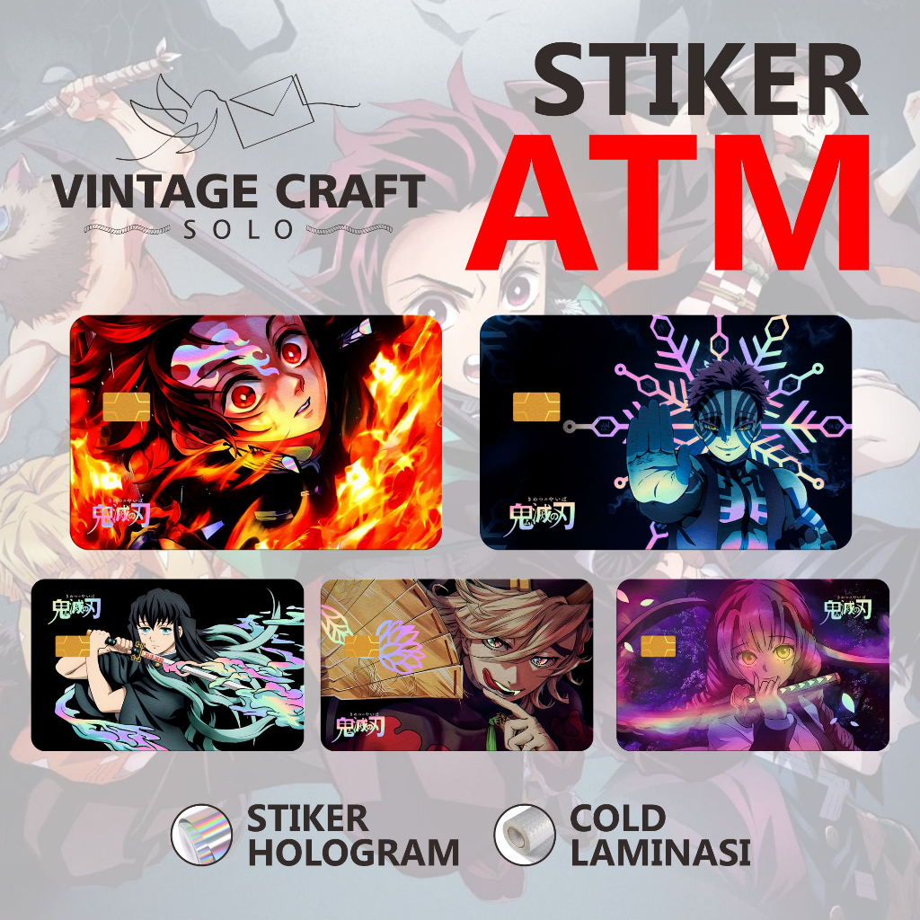 Jual Stiker Sticker Skin Card ATM Anime Kimetsu No Yaiba Hologram ...
