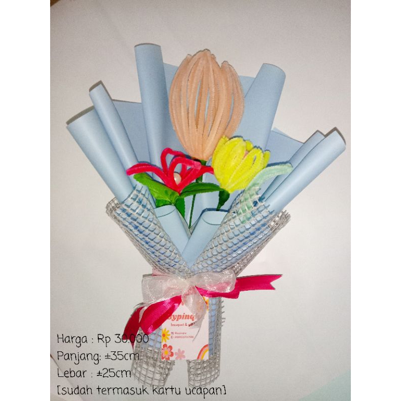 Jual Bypinqha Pipe Cleaner Bouquet Buket Kawat Bulu Buket Bunga