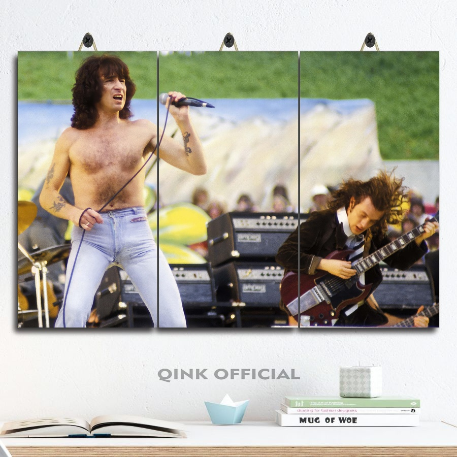 Jual POSTER DINDING KAYU BON SCOTT BAND AC DC 45X30 MULTIPANEL ...