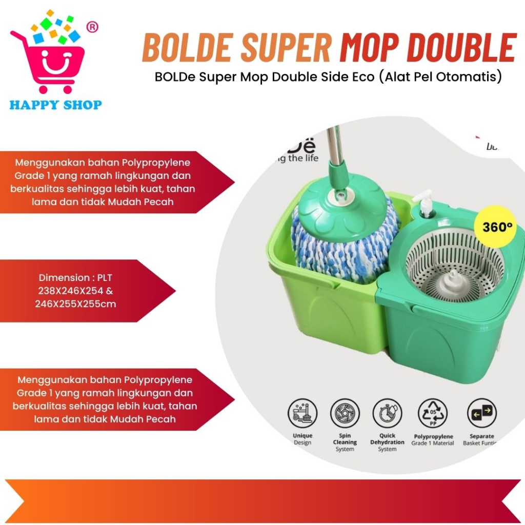 Jual BOLDe Super Mop Double Side Eco (Alat Pel) | Shopee Indonesia