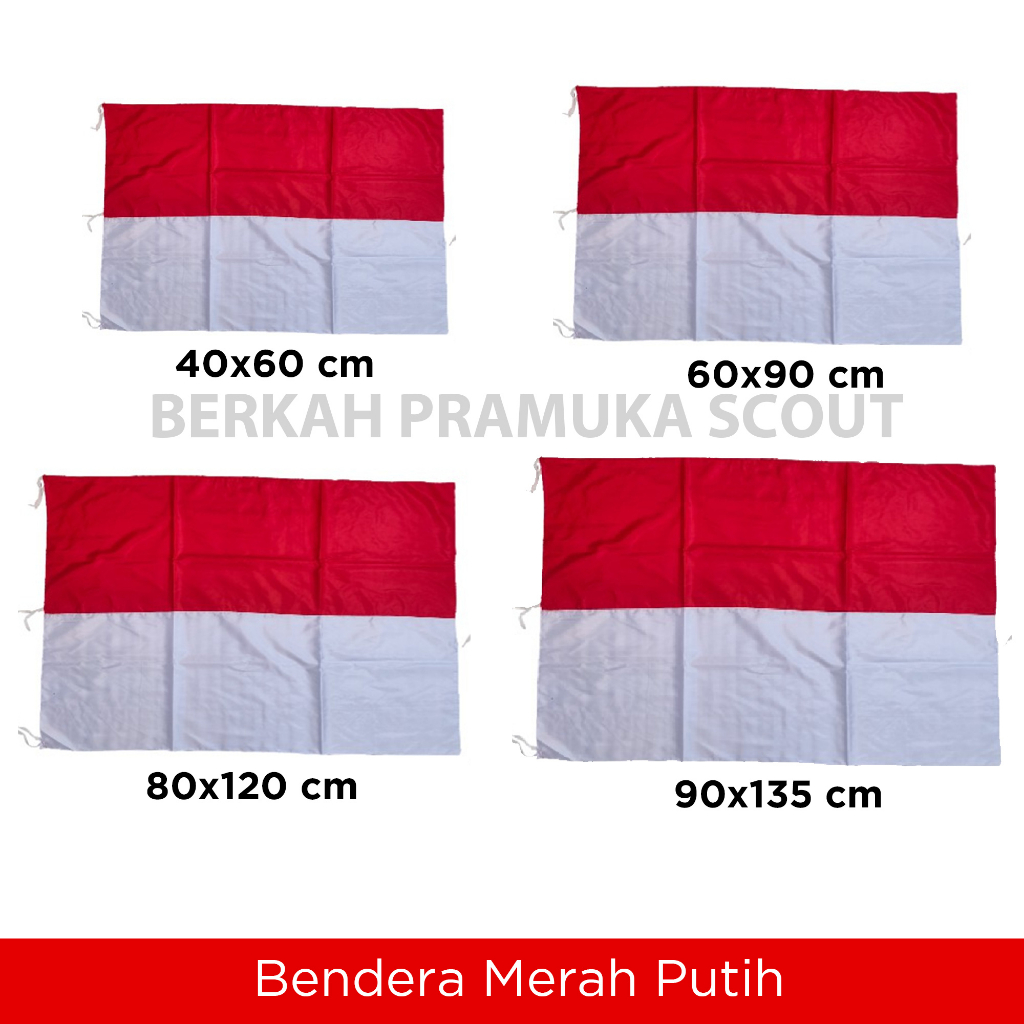 Jual Bendera Merah Putih Bendera Indonesia Lapangan MP Rt Lapangan ukuran 60x90 80x120 90X135 CM ...