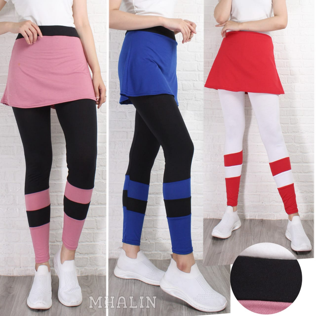 Jual celana senam rok wanita / legging rok wanita sport / Legging senam ...