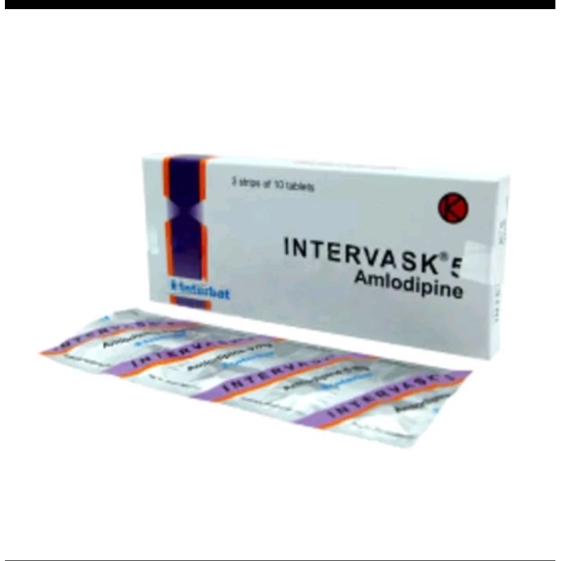 Jual INTERVASK 5MG 1 STRIP ISI 6 TABLET / AMLODIPINE BESYLATE ...