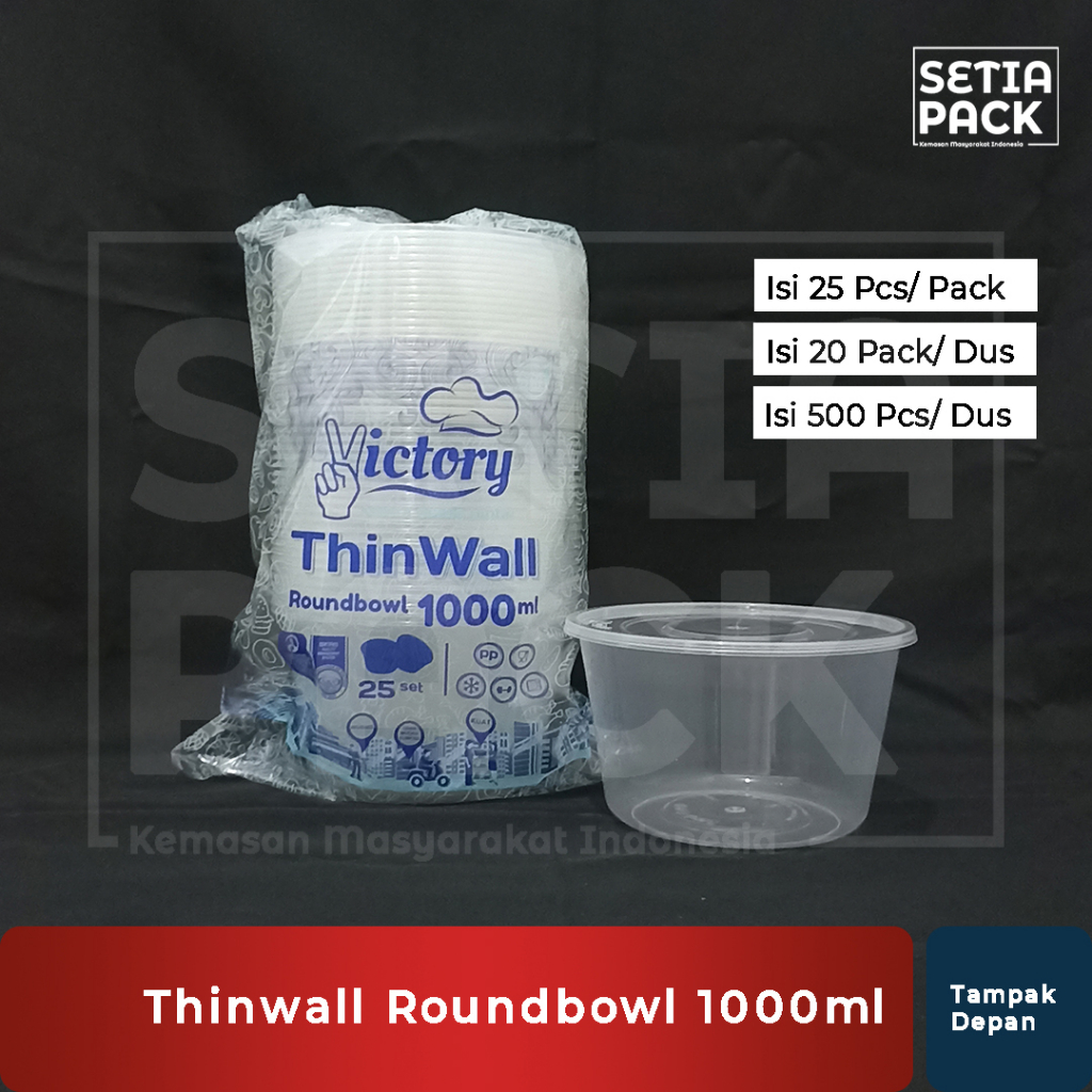 Jual Mangkok Plastik Thinwall Bulat 200ml 300ml 400ml 450ml 500ml 650ml 1000ml Bowl Mangkuk ...