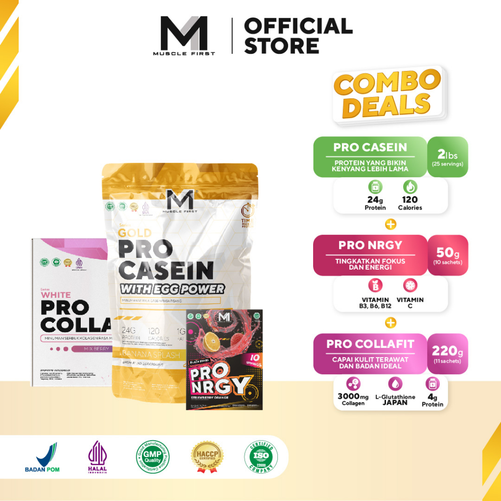 Jual [BUNDLE] MUSCLE FIRST Collafit 220gr + Casein 2lbs + NRGY 50gr ...
