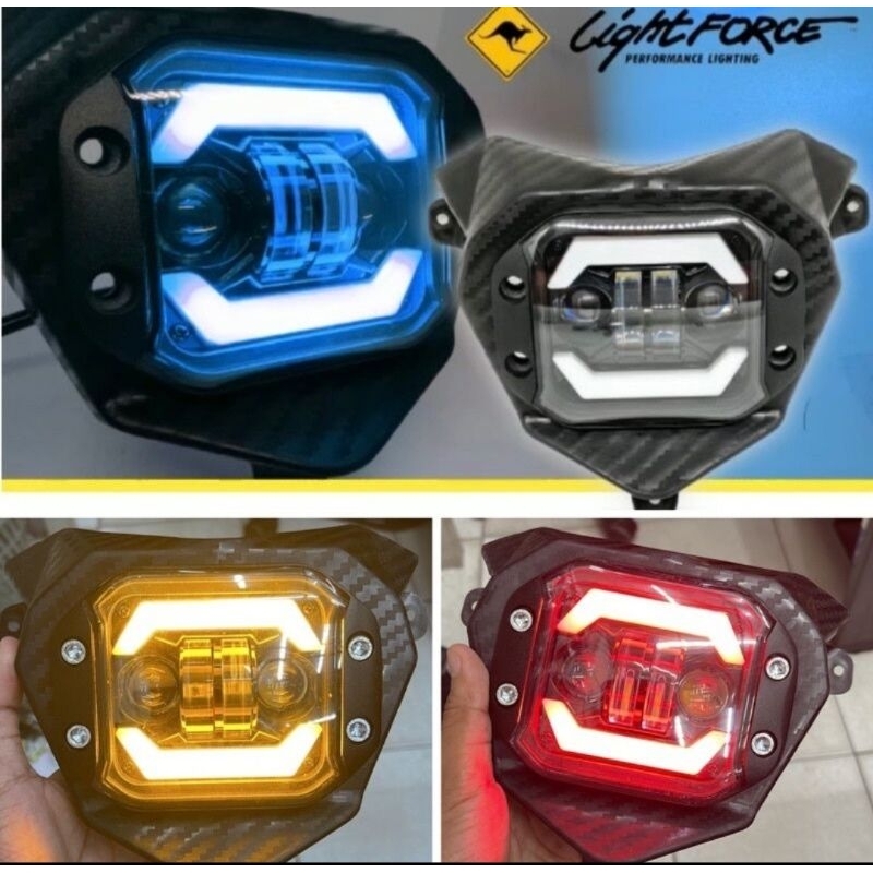 Jual Lampu depan crf led daymaker satu set cover lampu karbon pnp crf ...