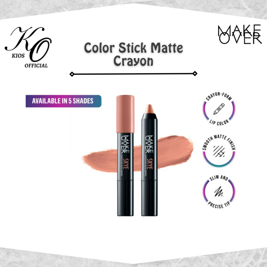Jual Make Over Color Stick Matte Crayon 2.6g | Lipstick Matte | Shopee ...