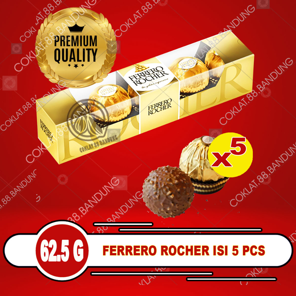 Jual Coklat Ferrero Rocher T5 – Box Isi 5 pcs, Cokelat Snack Premium ...