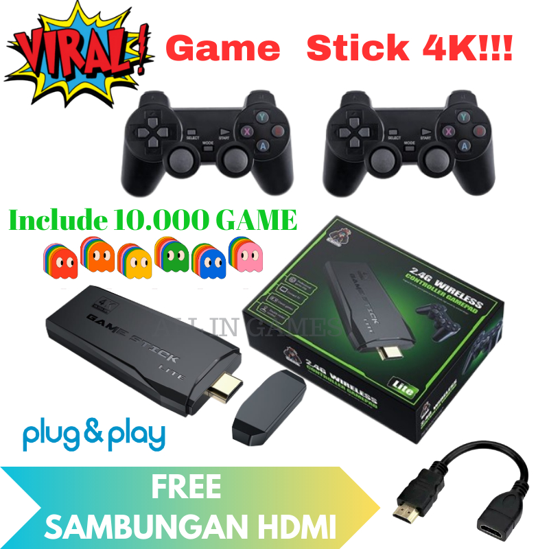 Jual Game Stik 4K Game Console Wireless Gamepad HDMI TV Retro Video ...