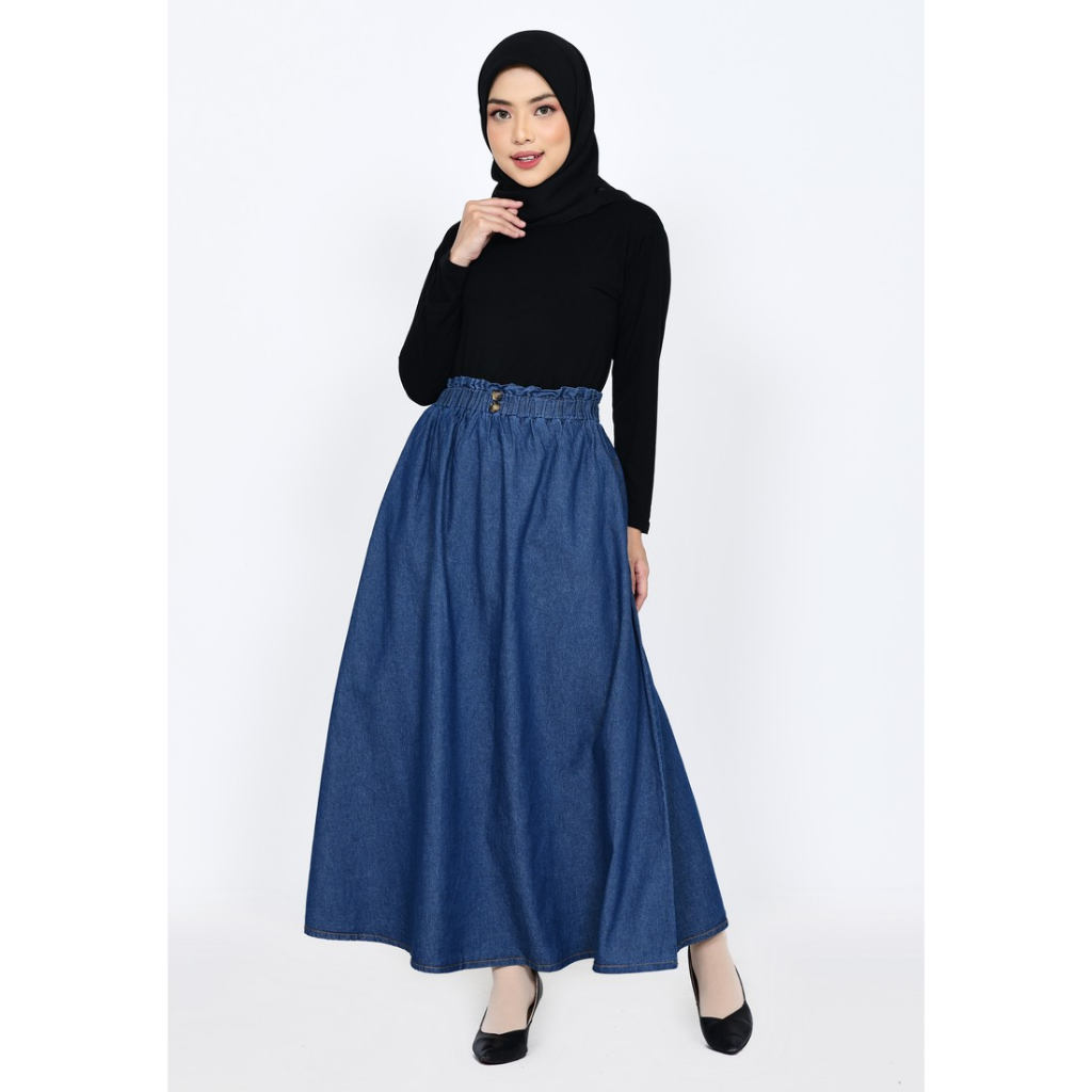 Jual Rok Panjang Muslim Wanita Panjang 94cm Flare Aline Lebar Mayung ...
