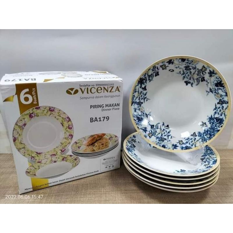 Jual Piring Makan Keramik 9 inch Vicenza B179 (6pcs) | Shopee Indonesia