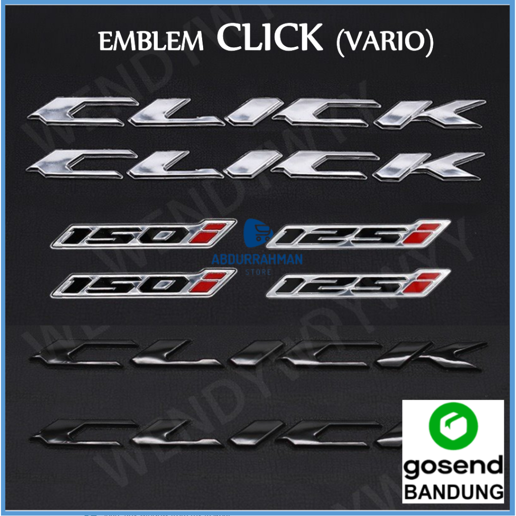 Jual Emblem Stiker Sticker Motor Honda Click Vario 125i 150i Hitam 3D ...