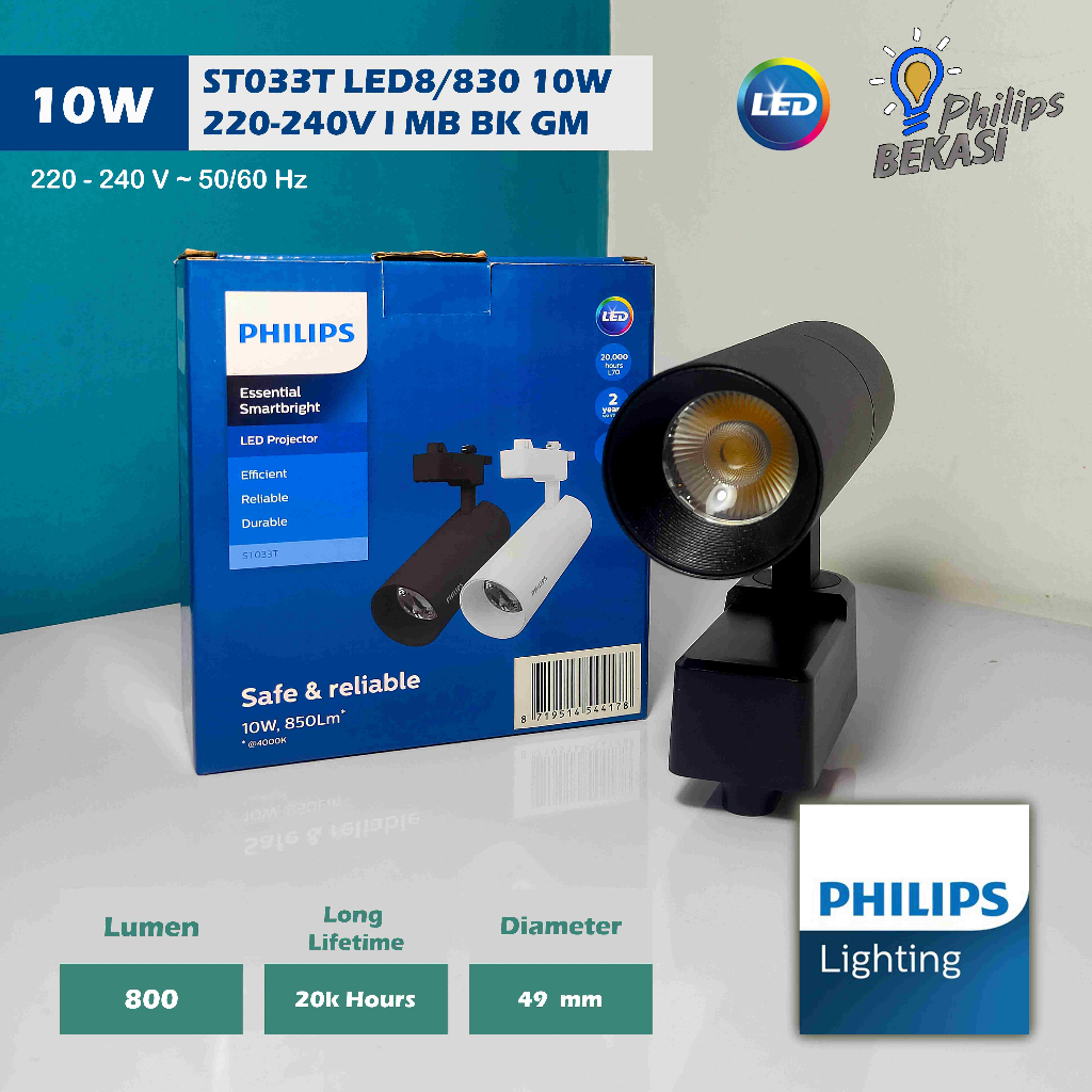 Jual Philips Projector Lampu Sorot ST033T LED8/830 10W 220-240V I MB BK GM | Shopee Indonesia