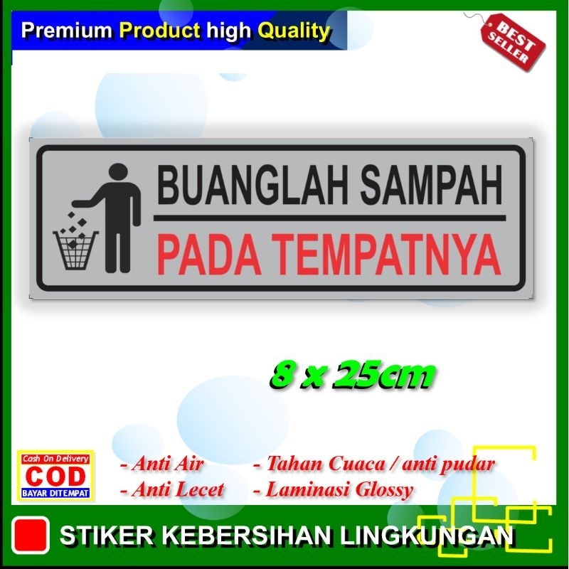 Jual Stiker buanglah sampah pada tempatnya sticker kebersihan kesucian ...