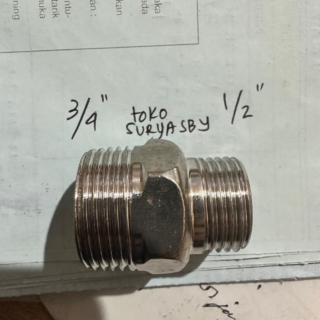 Jual double nepel reducer 1/2 x 3/4 drat luar double nepel 1/2" x 3/4"Double nepel reducer 3/4 x ...