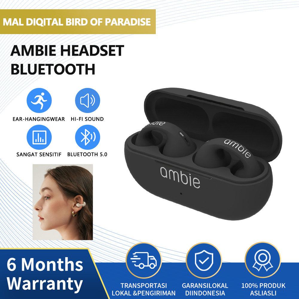 Jual Ambie Sound Headset Bluetooth 5.1 True Wireless Earphone 9D HiFi Stereo Sound Volume ...