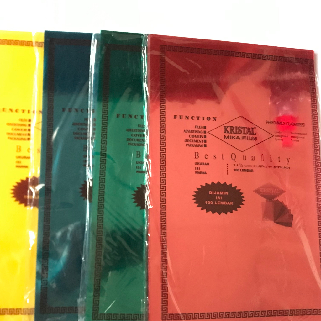 Jual Plastik Mika / Plastik Jilid Berwarna Ukuran F4 Isi 100 Lembar ...