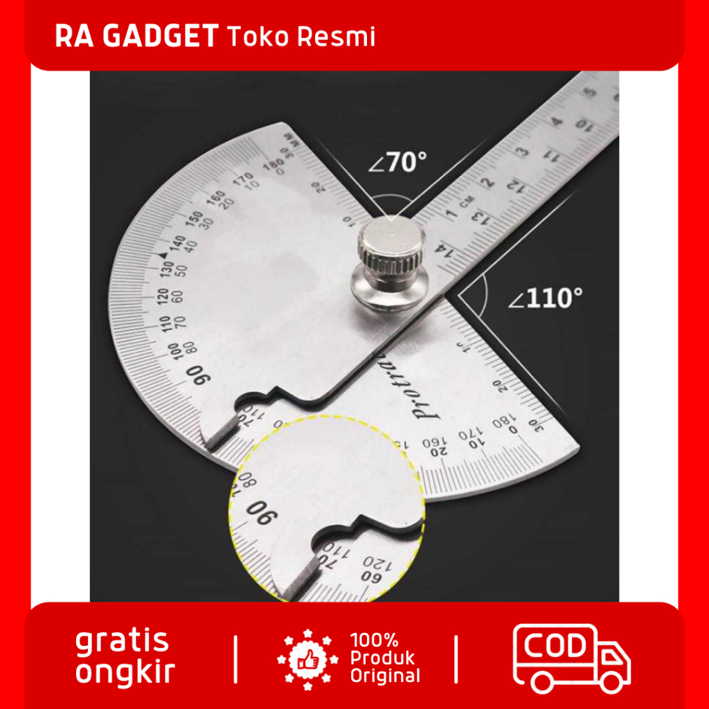 Jual Penggaris Busur Derajat 14.5cm 180 Degree / Penggaris Busur ...