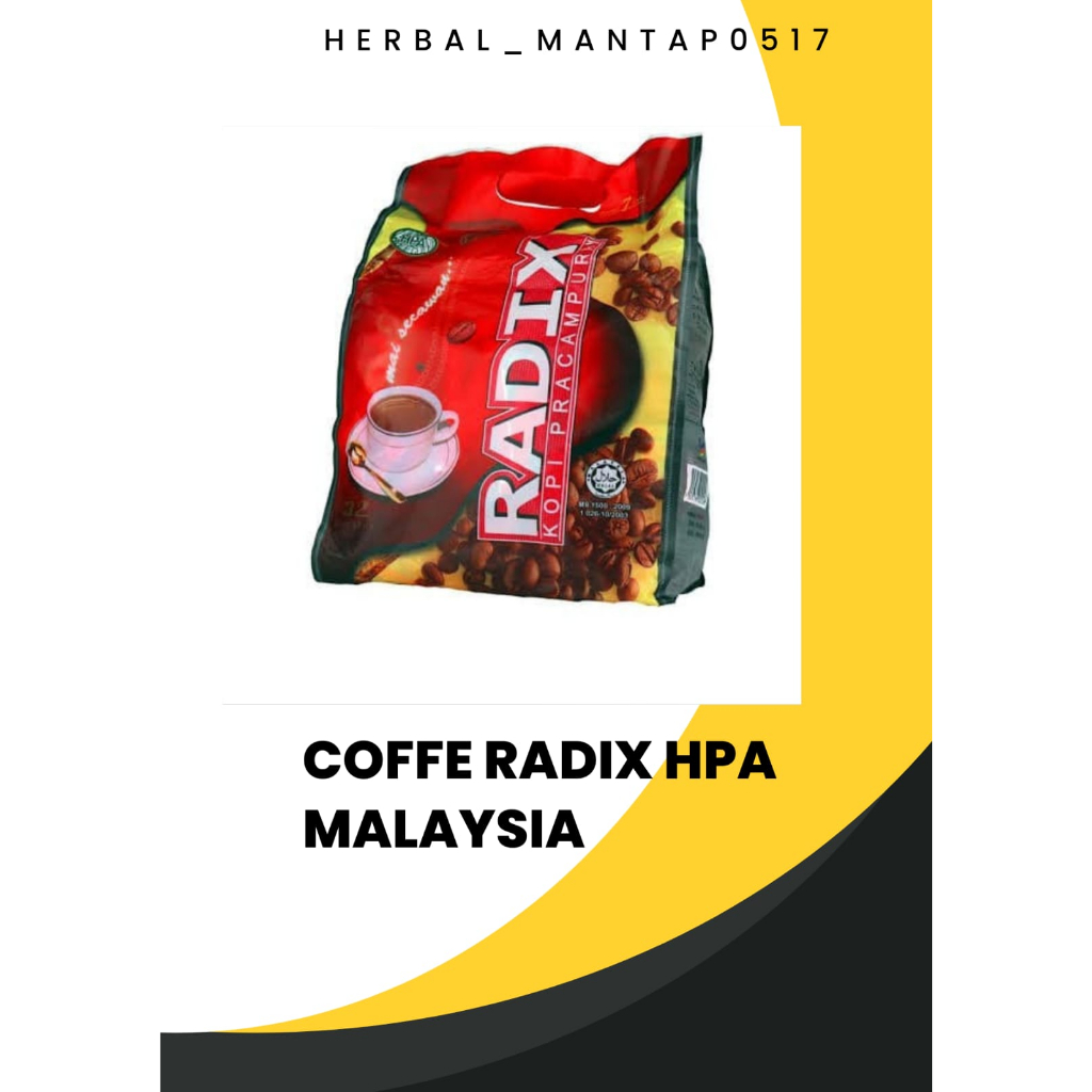 Jual Kopi HPA Radix Premix Coffee 32 Sachets ORIGINAL | Kopi Radik HPA ...