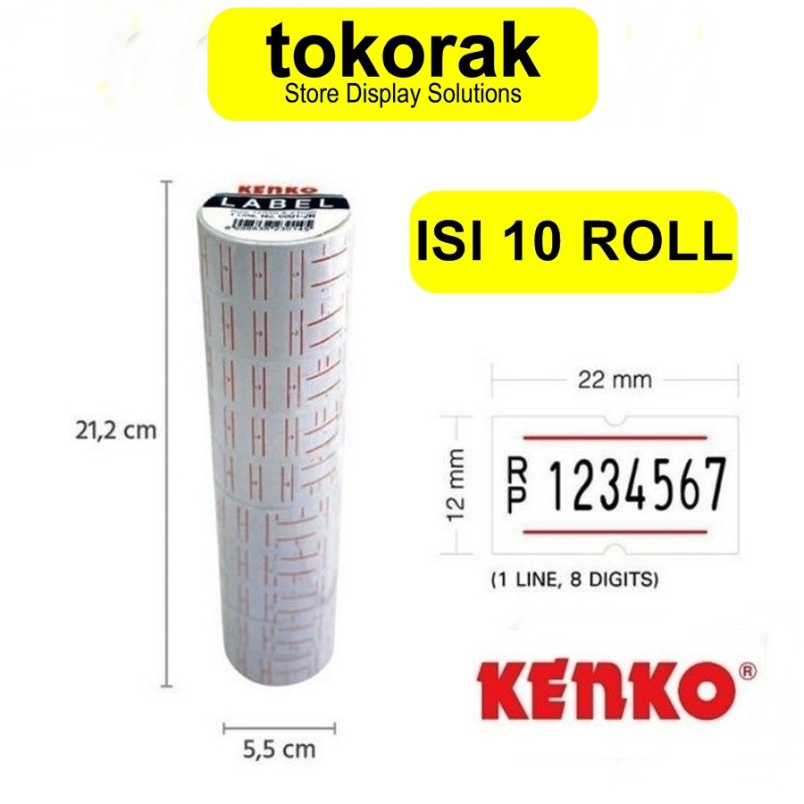 Jual KENKO ISI LABEL HARGA 1 LINE KENKO MX-5500 REFILL PRICE LABEL ...