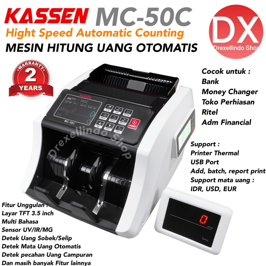 Jual MESIN PENGHITUNG UANG KASSEN MC-50C MONEY BILL COUNTER MC50C ...
