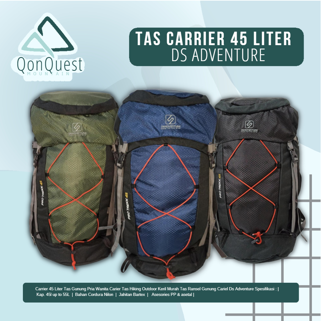 Jual Tas carrier 45 liter Ds Adventure / carier 45 liter / tas ransel ...