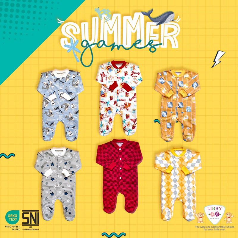 Jual Libby Summer games jumper panjang Tutup kaki (sleepsuit) | Shopee Indonesia