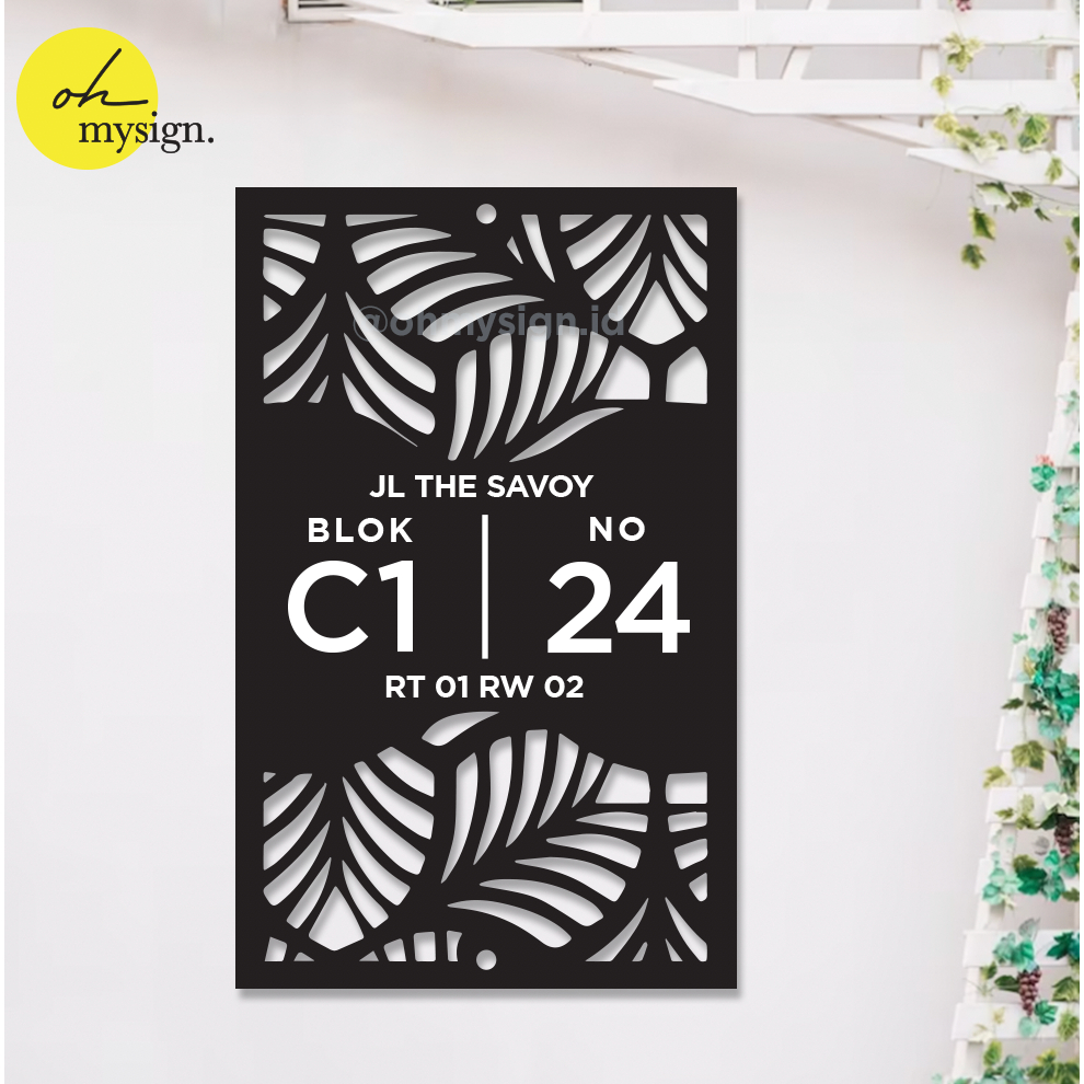 Jual Papan Akrilik Nomor Rumah Custom UV Print Acrylic Persegi Panjang ...