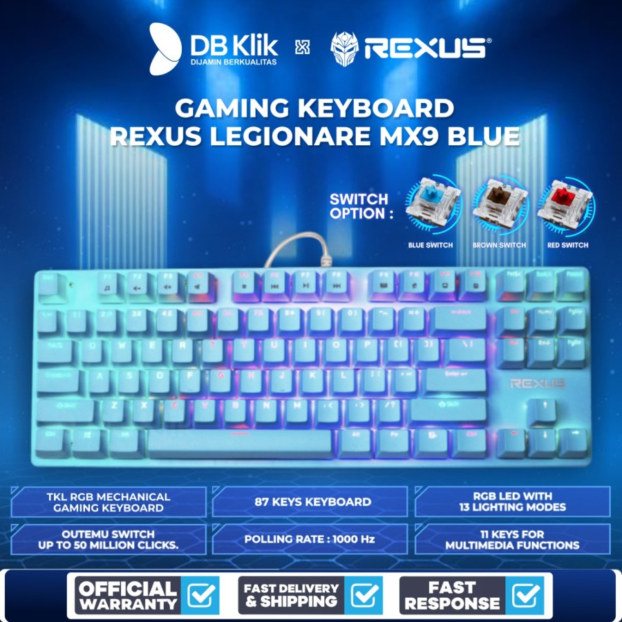 Jual Keyboard Gaming Rexus Mecha Legionare MX9 TKL RGB BLUE - Rexus MX9 ...