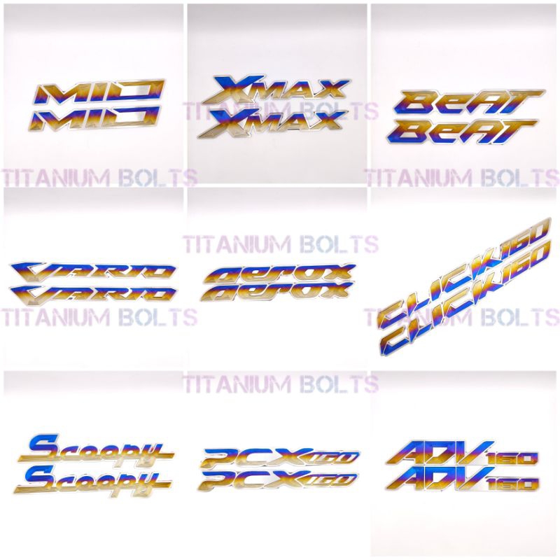 Jual Emblem Logo Titanium Mio Xmax Beat Vario Nmax Aerox Clik 160 ...