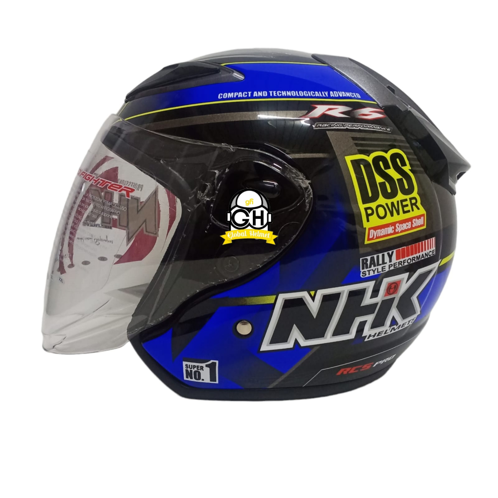 Jual HELM NHK R6 MOTIF RALLY BLACK BLUE | Shopee Indonesia