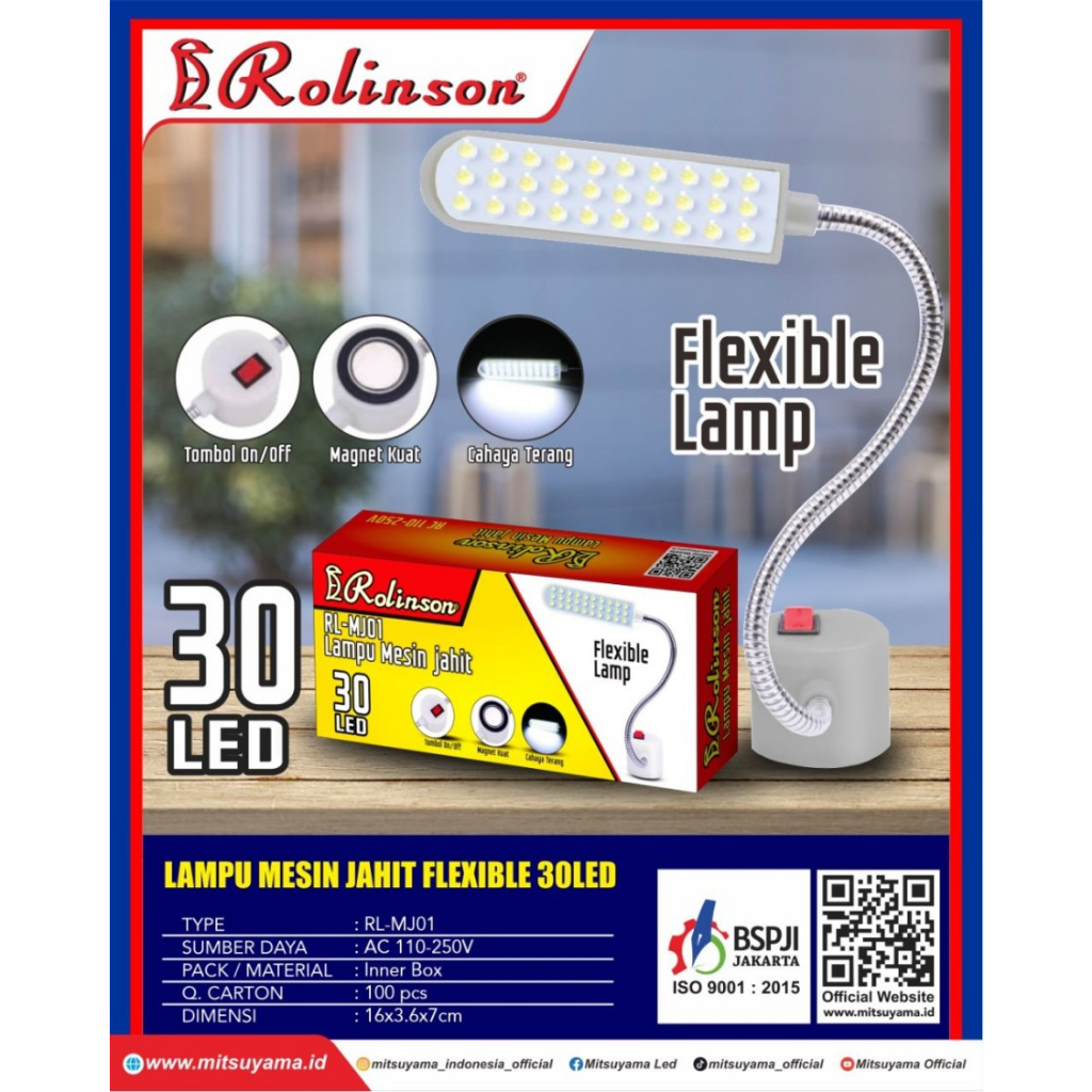 Jual FLXshop - Lampu Mesin Jahit Flexible 30 LED Rolinson RL-MJ01 ...