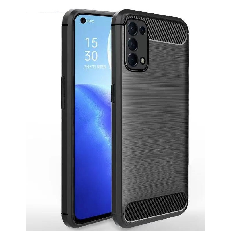 Jual Case OPPO Reno 4 Black Carbon Premium Fiber | Shopee Indonesia