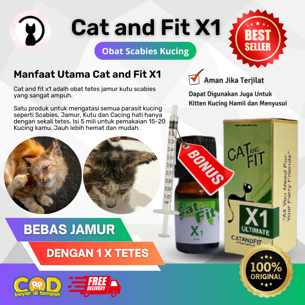 Jual Obat Scabies Jamur Kucing CAT and FIT X1 Ultimate | Shopee Indonesia