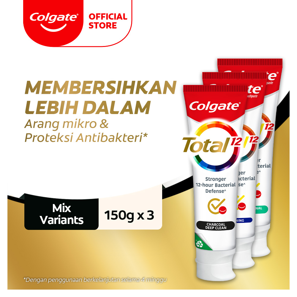 Jual Colgate Total Whitening + Charcoal Deep Clean + Professional Clean ...