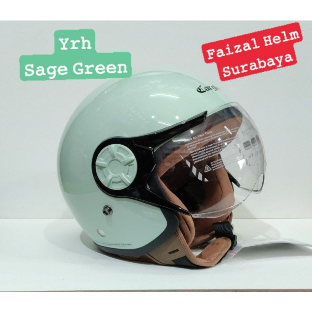 Jual HELM CARGLOSS YRH HIJAB SOLID SAGE GREEN FRAME HITAM DAN PUTIH ORIGINAL | Shopee Indonesia