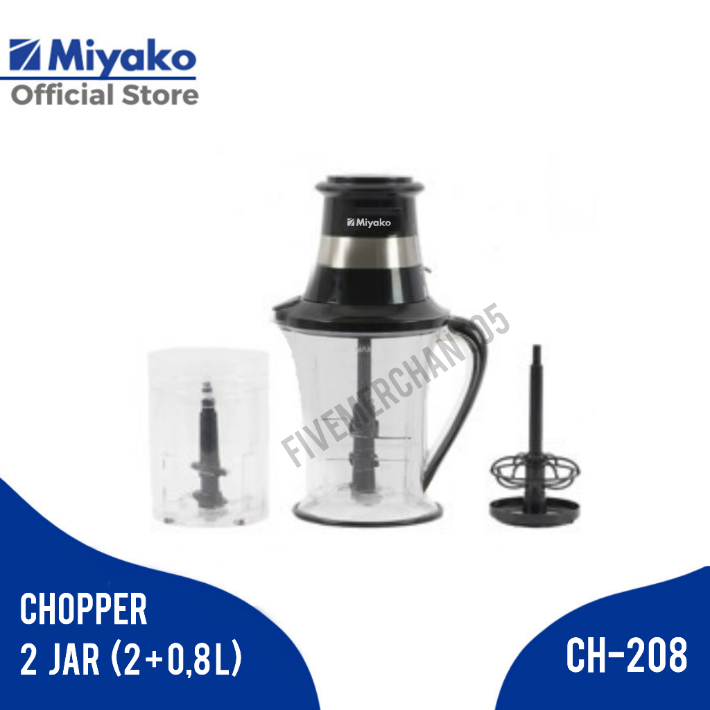 Jual Chopper Miyako CH 208 2 Liter Penggiling Daging Bumbu CH208 Blender Bumbu Daging Buah Low ...
