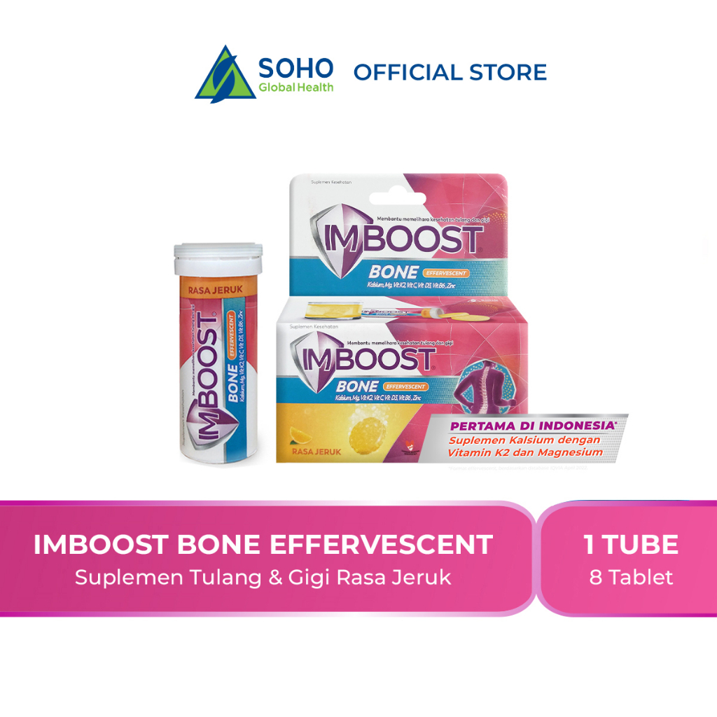 Jual Imboost Bone Effervescent Suplemen Tulang dan Gigi Rasa Jeruk @8 ...