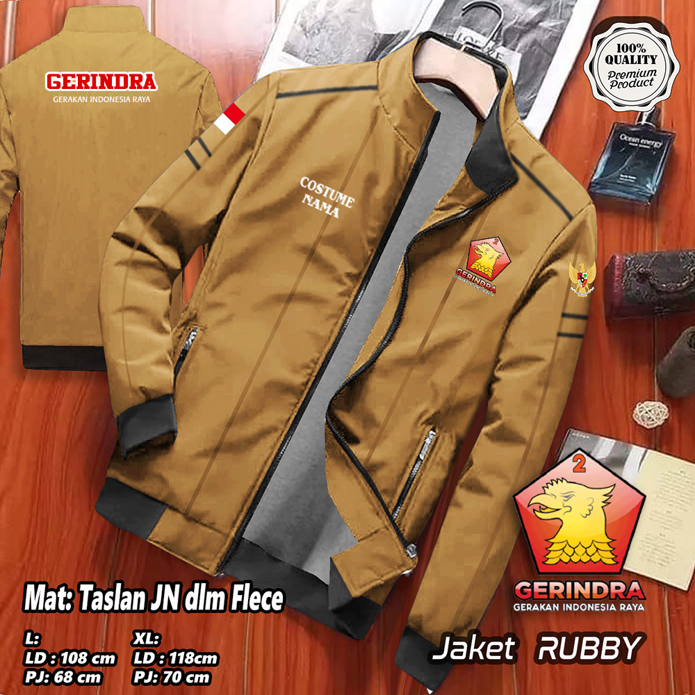Jual JAKET GERINDRA TERBARU / JAKET SERAGAM PARTAI GERINDRA 2024 ...
